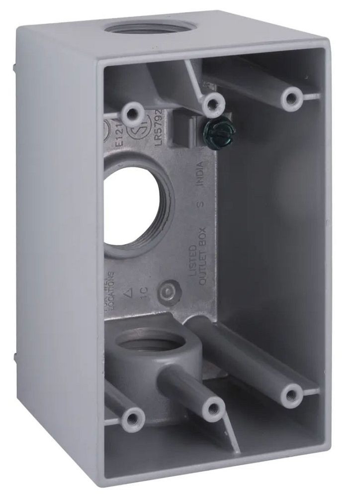 Raco 5386-0 1-Gang Weatherproof Box w/3 3/4"" Hubs Deep | Gordon ...