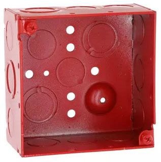 Raco 911-3 4 x 2-1/8 Deep Red Square Alarm Box | Gordon Electric Supply ...