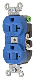 Hubbell 5362BL Receptacle, Duplex Straight Blade, Hubpro, 20A 125V, Sm ...