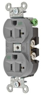 Hubbell 5362GYWR 20A 125V Duplex Receptacle Gray | Gordon Electric ...