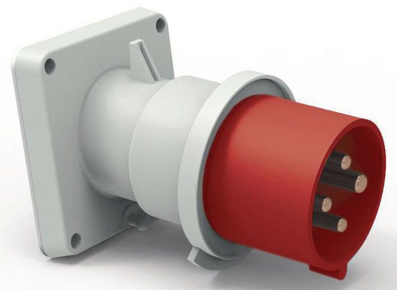 Hubbell C416B6SA Pin & Sleeve C-Iec Inlet 2P3W 16A 380-415V Ip44 ...