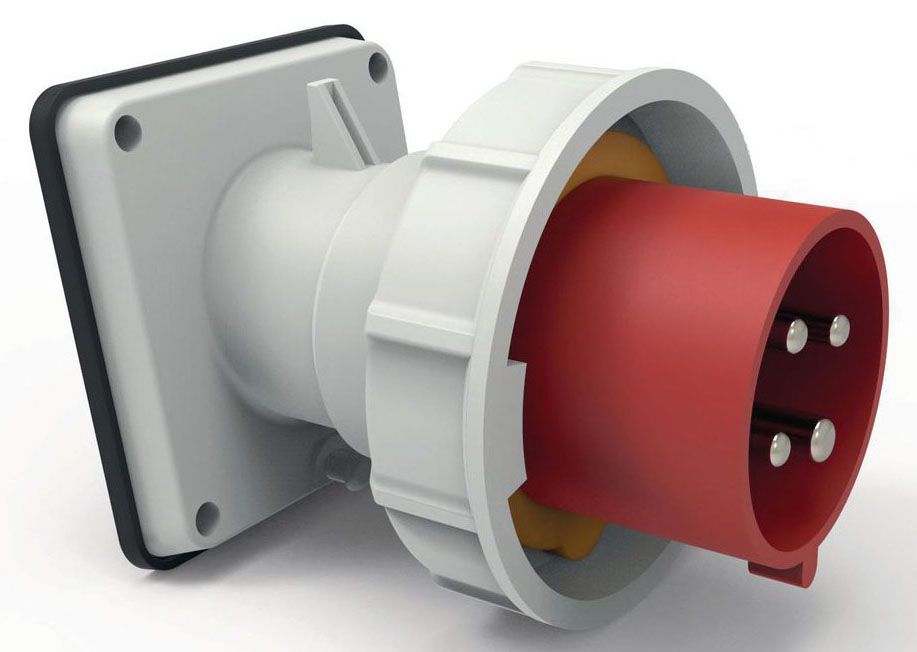 Hubbell C416B6WA Pin & Sleeve,C-Iec, Inlet, 2P3W, 16A 380-415V,Ip67 ...