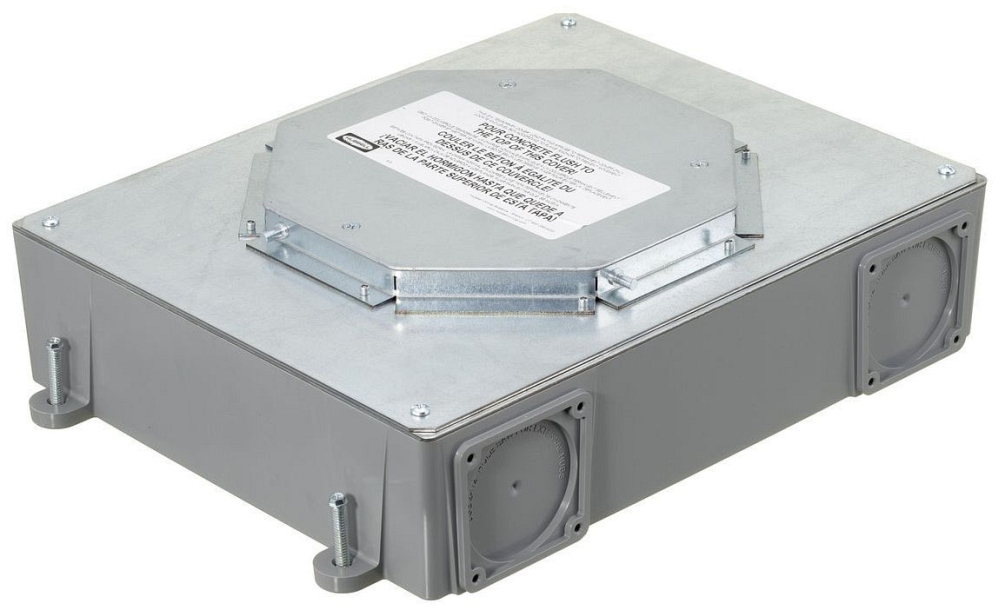 Hubbell CFB4G30PFBRE Recessed Concrete Floor Box, 4-Gang Extend, 3.0" D ...
