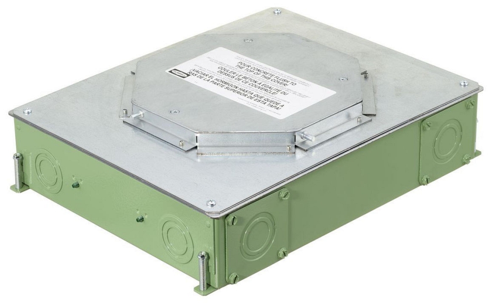 Hubbell CFB4G30RCRE Recessed Concrete Floor Box, 4-Gang Extend, 3.0"" D ...