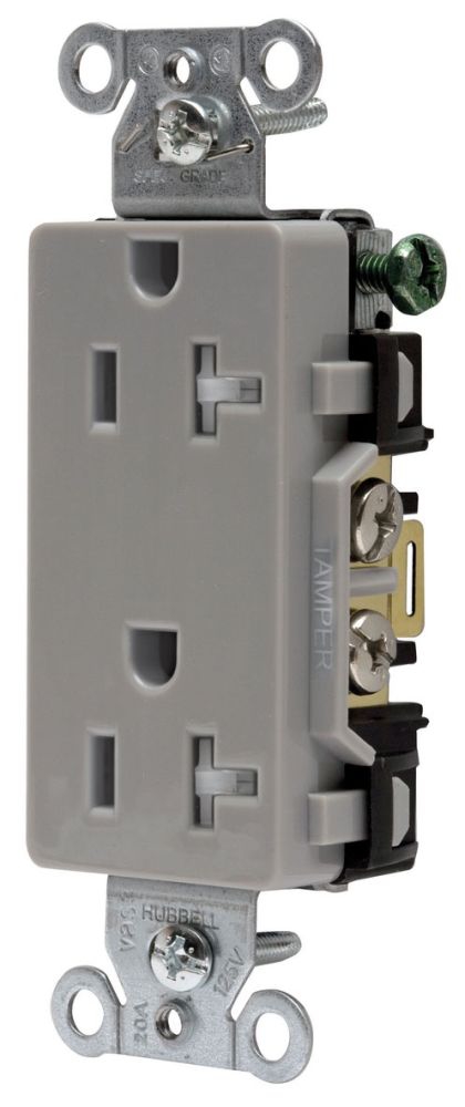HUBBELL DR20GRYTR 20A 125V DPLX RCPT | Gordon Electric Supply, Inc.