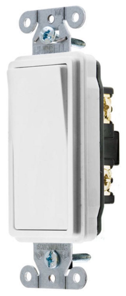 Hubbell DS220W 20A, 120/277V Dp Decorator Switch White | Gordon ...