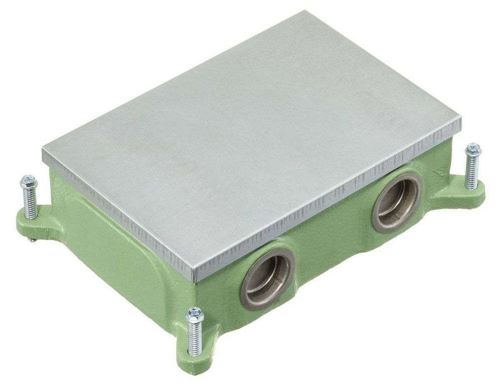 Hubbell FB4214 Rectangular Floorbox, Cast Iron, Shallow, 2-Gang ...