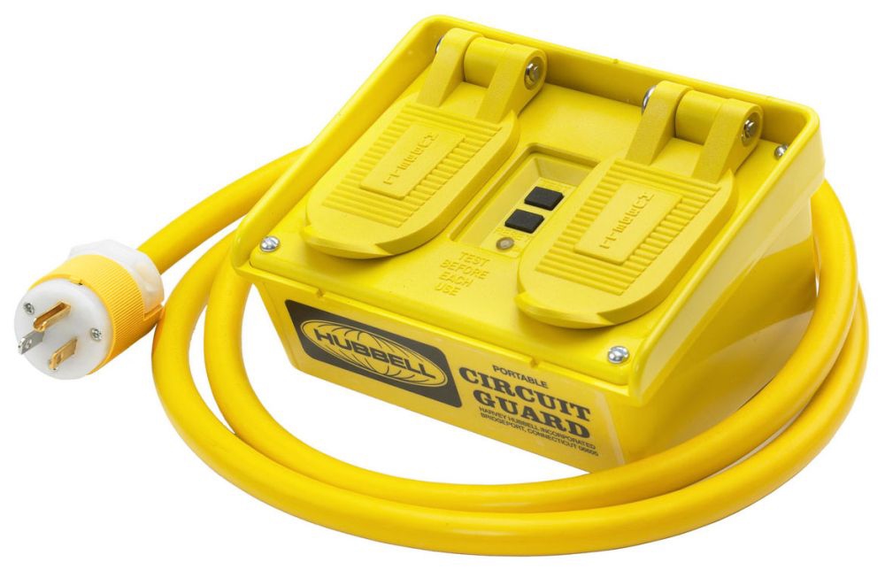 Hubbell GFP15M Portable Gfci, 15A 120V, 4 Outlet, Yellow | Gordon ...