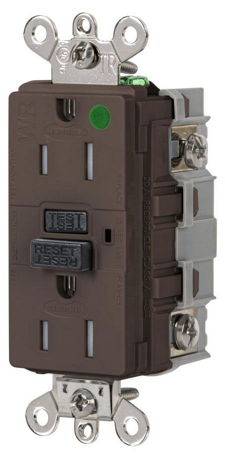 Hubbell GFSG8200 15A 125Vac Industrial Tamper/Weather Resistant Ground ...