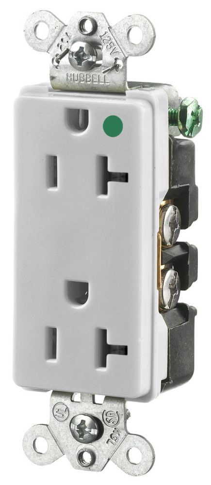 Hubbell HBL2182OW 20A 125V Duplex Receptacle Office White | Gordon ...