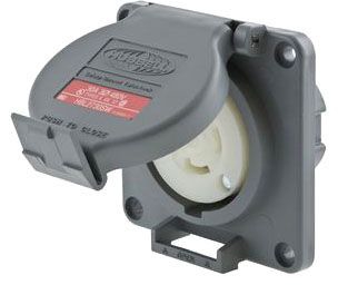 Hubbell HBL2730SW Locking Watertight Safety-Shroud Receptacle, 30A3P ...