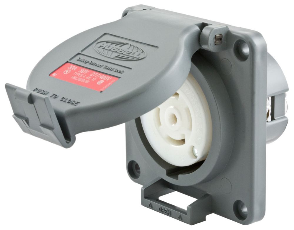Hubbell HBL2820SW Locking 30A 3P 277/480V Receptacle | Gordon Electric ...
