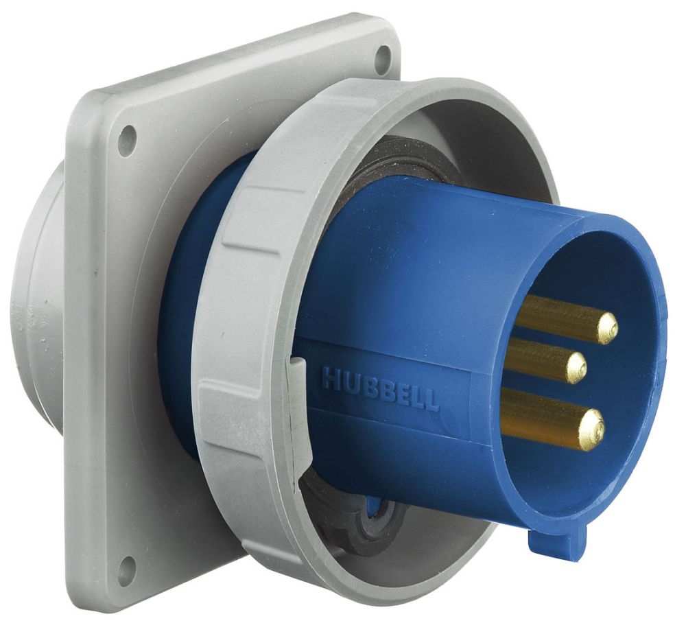 Hubbell HBL3100B6W Pin And Sleeve,Inlet,2P3W, 100/125A 200-250V, 4X/69K ...