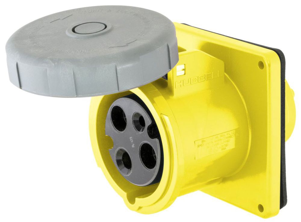 Hubbell HBL360R6W Receptacle, 2P3W,60A 250V/63A220-240V,4X/69K | Gordon ...