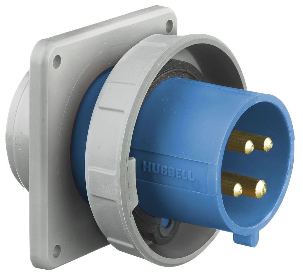 Hubbell HBL4100B9W Pin And Sleeve,Inlet,3P4W, 100/125A 200-250V,4X/69K ...