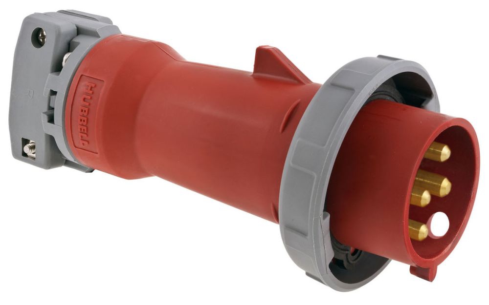 Hubbell HBL4100P7W Pin And Sleeve, Iec, Plug, 3P4W, 100A 3P 480V,4X/69K ...