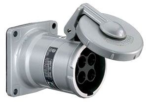 Hubbell HBL4100RS1W Pin And Sleeve, Ins, Receptacle, 3P4W, 100A 600V ...
