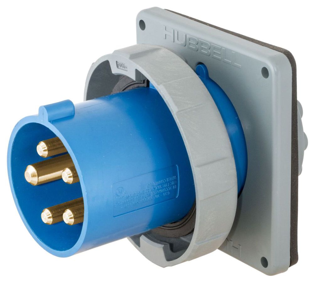 Hubbell HBL460B9W Iec,Inlet,3P4W, 60/63A 200-250V,4X/69K | Gordon ...