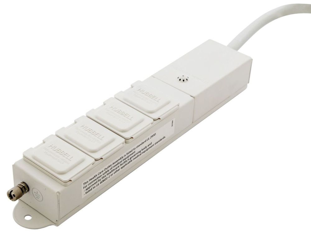 Hubbell HBL4MG620 20A Hospital Grade Surge Protection Device 4 Outlet 6 ...