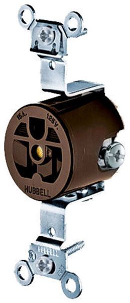 Hubbell HBL5251 Single Receptacle, Commercial/Industrial Grade,15A 125V ...