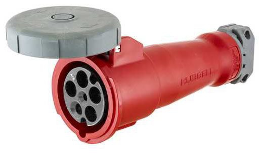 Hubbell HBL530C7W Pin And Sleeve, Iec, Connector, 4P5W, 30A 277/480V,4X ...