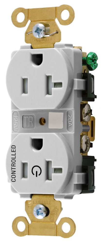 Hubbell HBL5362C1WHITR 20A 125V Controlled Tamper-Resistant Receptacle ...
