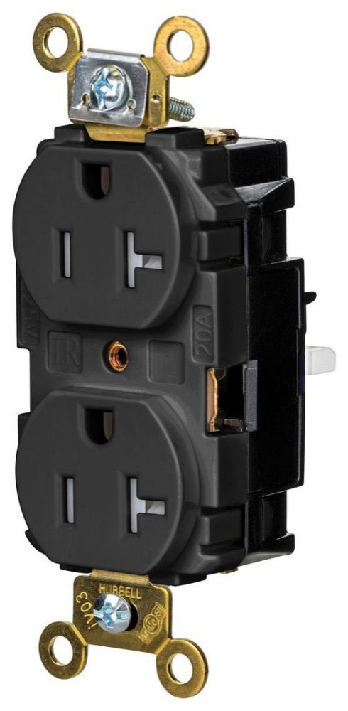 Hubbell HBL5362STBKTR Duplex Receptacle Industrial Tamper-Resistant ...