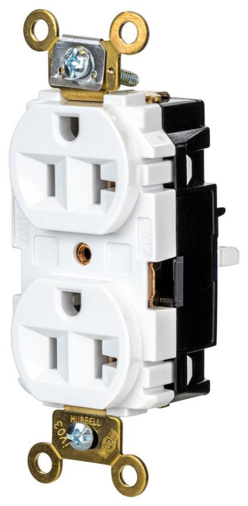 Hubbell HBL5362STW Duplex Receptacle Industrial Spring Termination 20A ...