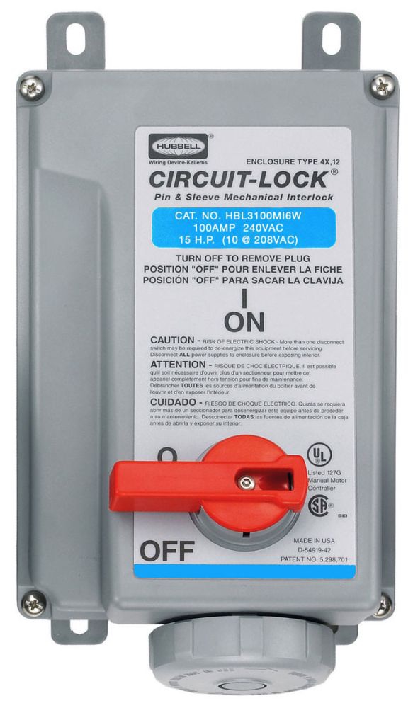Hubbell HBL560MI9W Pin And Sleeve, Iec, Mechanically Interlocked, 4P5W ...