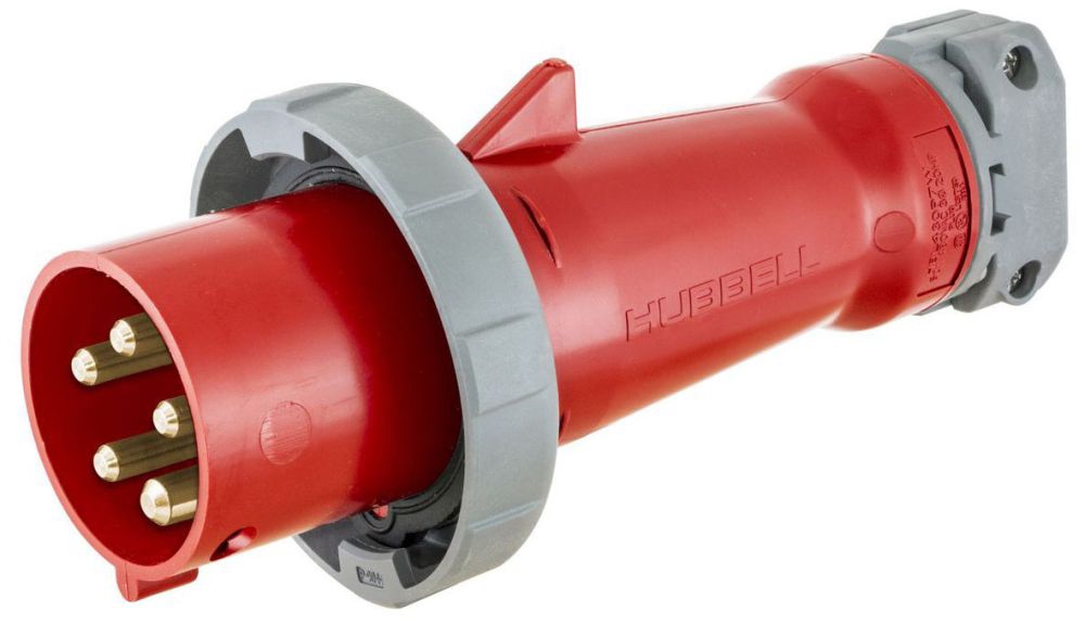 Hubbell HBL560P6W Pin And Sleeve,Iec,Plug,4P5W,60/63A 200-415V, 4X/69K ...