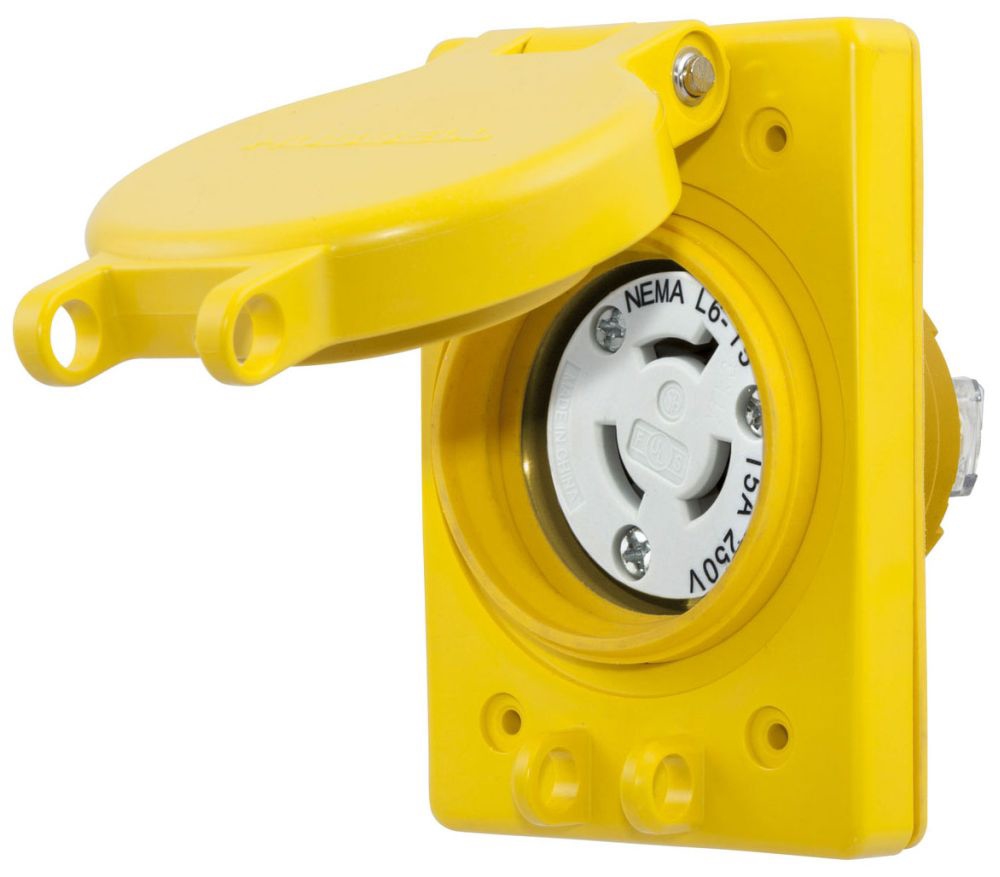 Hubbell HBL65W49 Watertight Receptacle Assembly,Nema L6-15R | Gordon ...