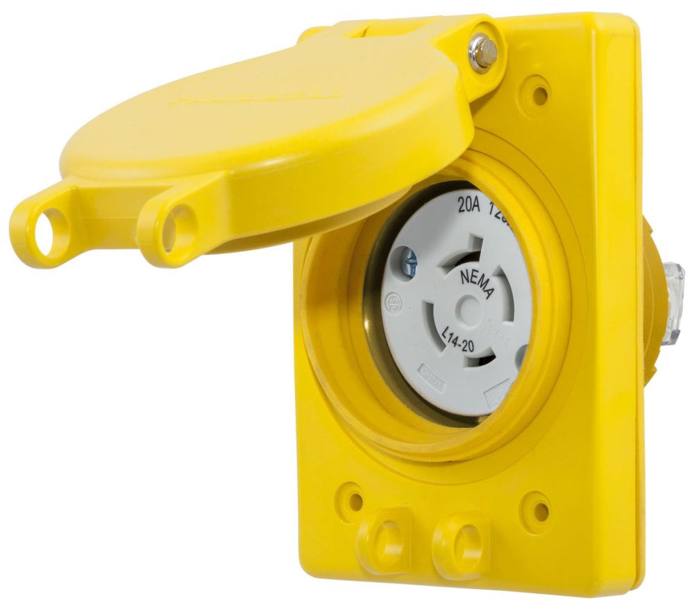 Hubbell HBL67W74 Watertight Receptacle Assembly,Nema L14-20 | Gordon ...