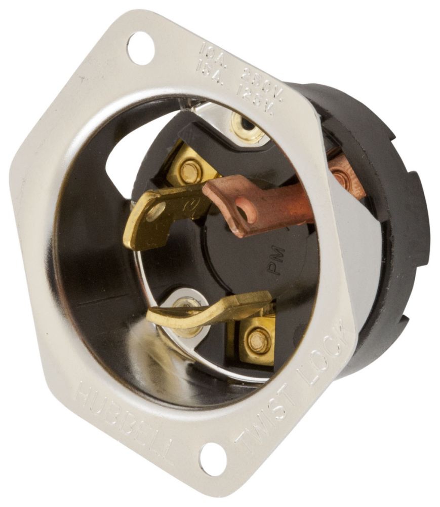 Hubbell HBL7556G Locking Flanged Inlet-2P3W10A250V | Gordon Electric ...
