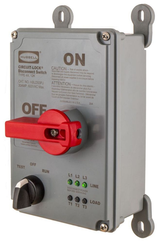 Hubbell Disconnect Switch Hubbell HBL7843D 40 Amp 600V 3 Phase