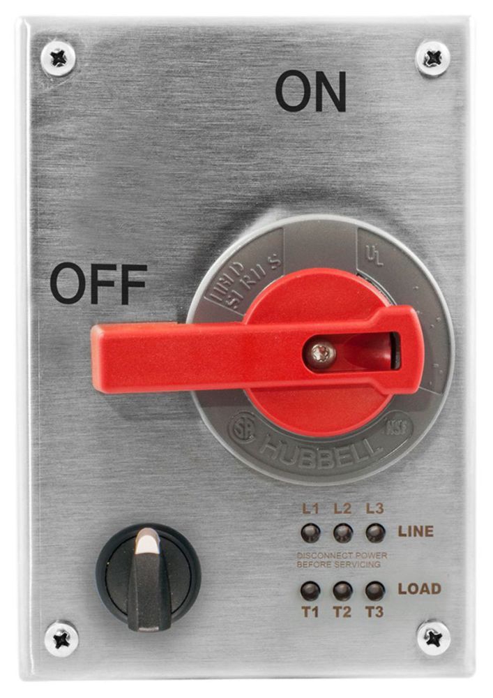 Hubbell HBLDS10SSRCPJ Stainless Steel Disconnect,100A Led, 4X,Led & Jog ...