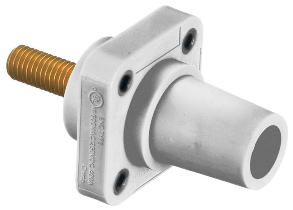 Hubbell HBLFRSCW Single Pole,300/400A Female Stud Receptacle,White,Th ...