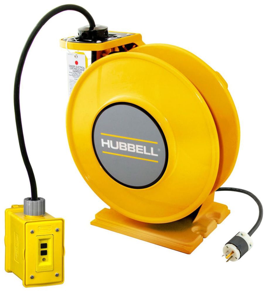 HUBBELL HBLI35123GF20Y Industrial Reel W/GF & (1) Duplex 35FT 12/3 ...
