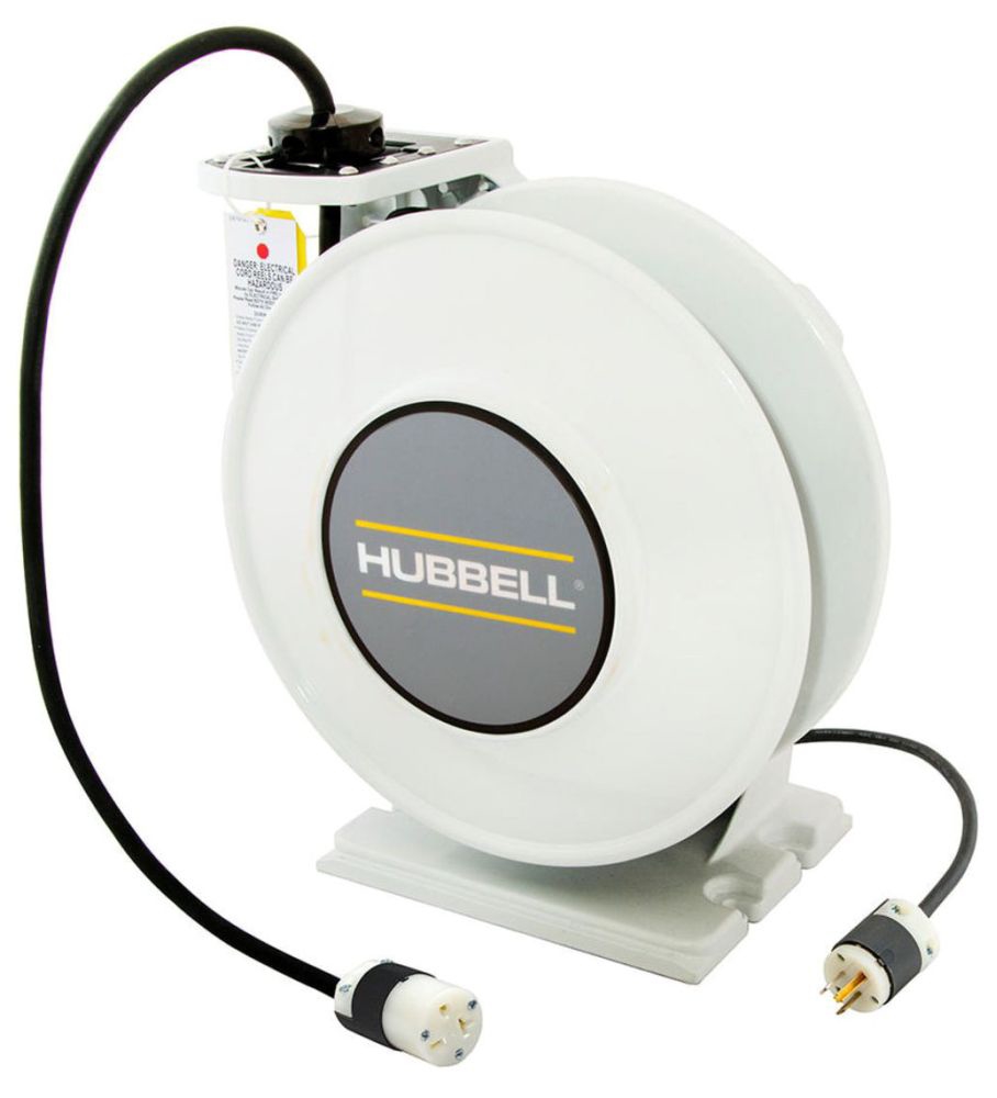 Hubbell HBLI45123C20 Inustrial Reel, W/Hbl5369C, 45Ft Sjo, 12/3, White ...