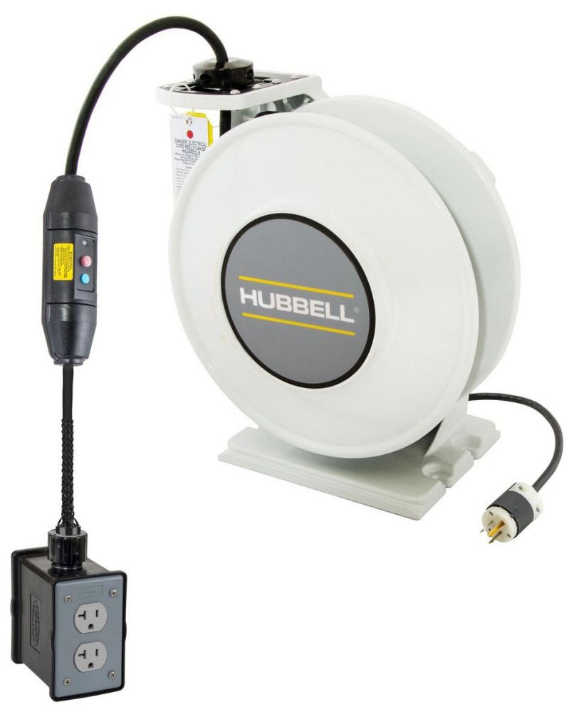 Hubbell HBLI45123GF220M1K Reel, Gfi, (2) Duplex, Mesh, 45Ft, 12/3 ...