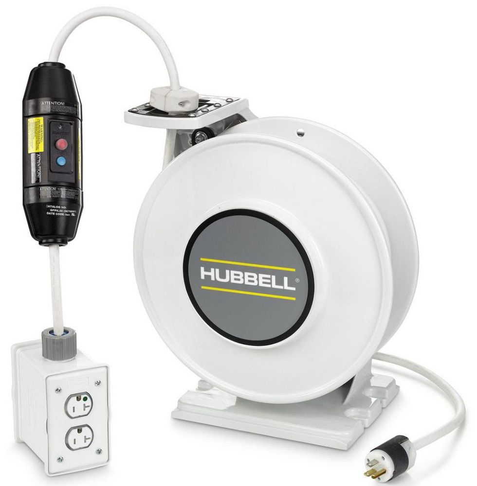 Hubbell HBLIWC45123GF220HG Industrial Reel Gf (2) Hospital Grade Duplex ...