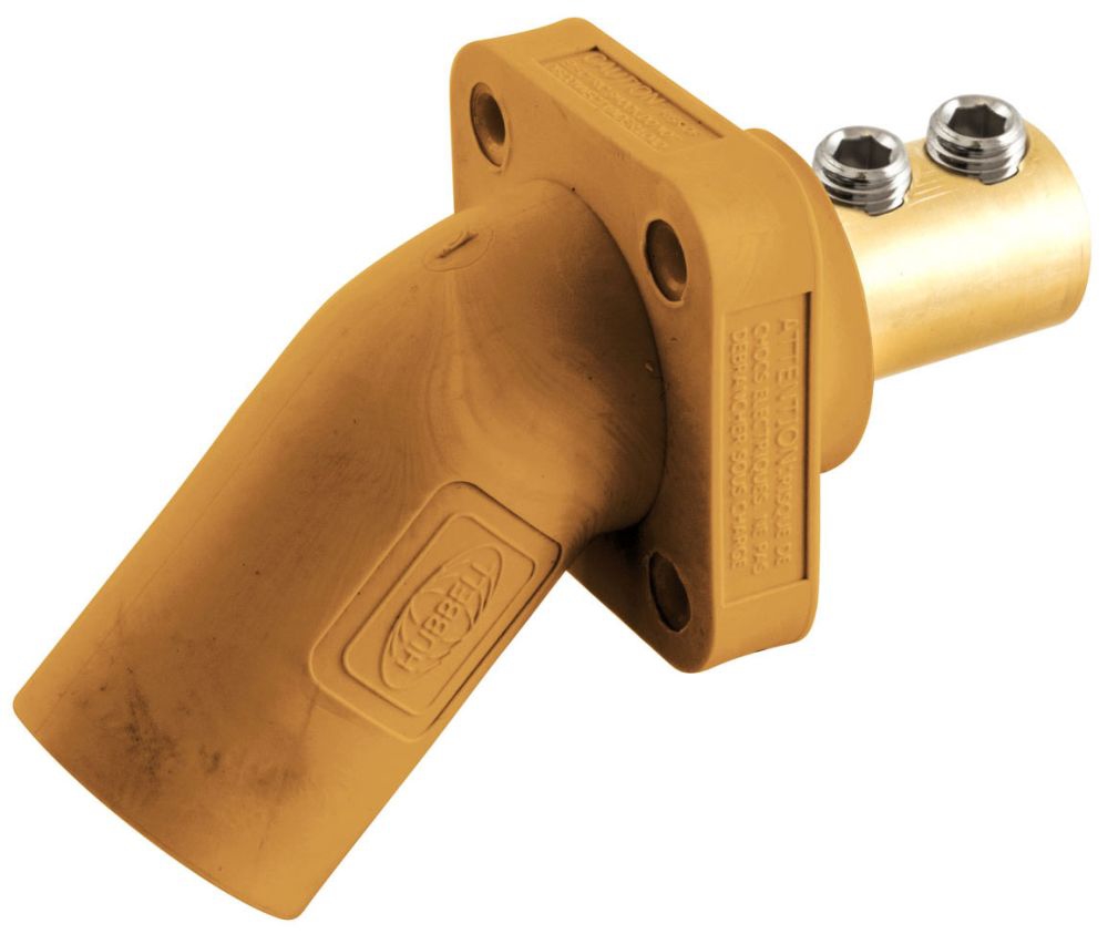 Hubbell HBLMRAO Single Pole, 300/400A Angle Inlet, Screw, Orange ...