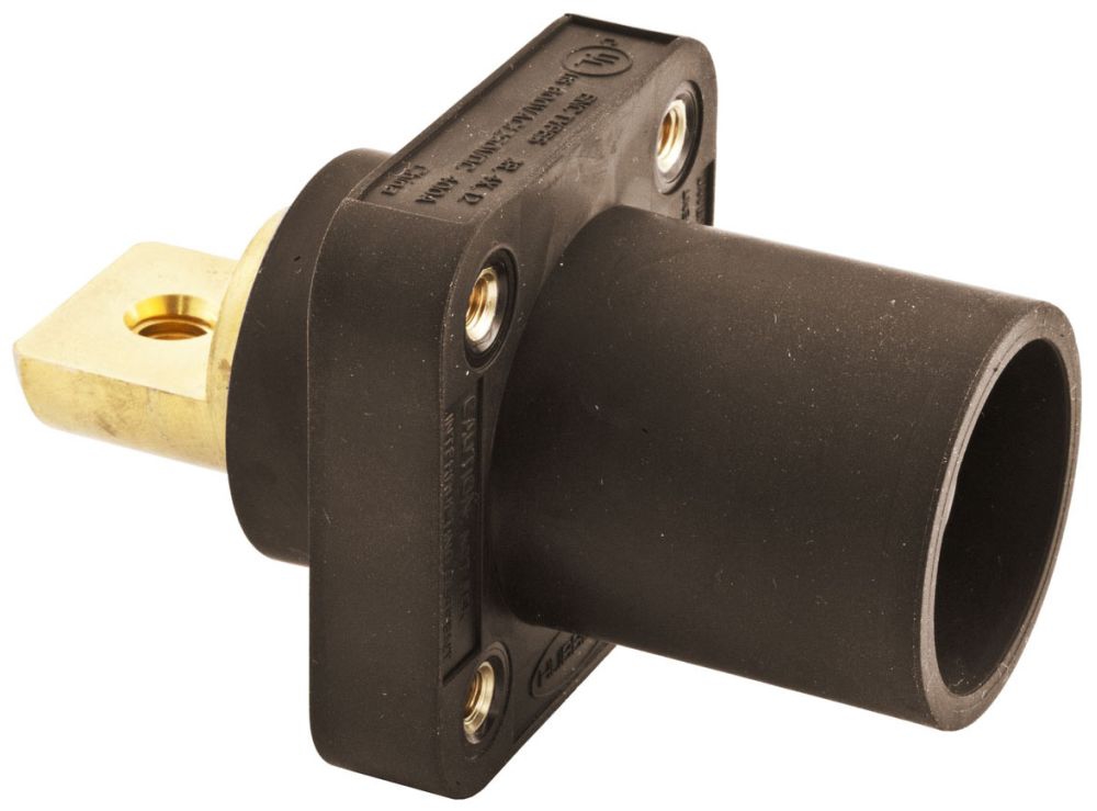 Hubbell HBLMRBBN Single Pole, 300/400A Male Bus Receptacle, Brown ...
