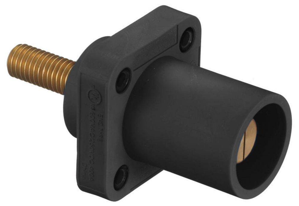 Hubbell HBLMRSBK Single Pole, 300/400A Male Stud Receptacle, Black ...