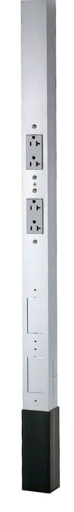 Hubbell HBLPP10AAL Service Pole, 10Ft 2"", 2 Sl Decorator, Alum ...