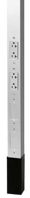 Hubbell HBLPP15W Service Pole, 15Ft 2"", 2 Sl Receptacle, White ...