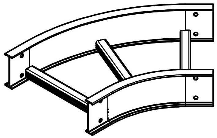 Hubbell LFF61812 Alum Ladder 45D Horizontal Elbow Cl-1 6" H 18" W 12" R ...