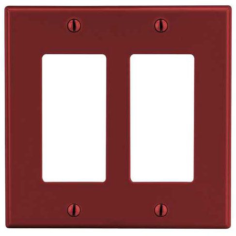 Hubbell P262R Wallplate, 2-Gang 2) Decora, Red | Gordon Electric Supply ...