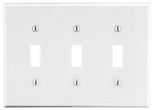 HUBBELL P3W WALLPLATE 3-GANG 3) TOGGLE WHITE | Gordon Electric Supply, Inc.