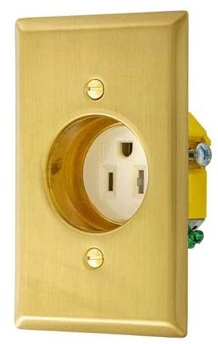 Hubbell RR151CHBSTR Clock Hanger Recessed Receptacle, 15A 125V, Tamper ...