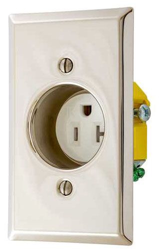 Hubbell RR201CHSSTR Clock Hanger Recessed Receptacle, 20A 125V, Tamper ...